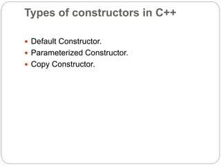 Constructors In C Pptx