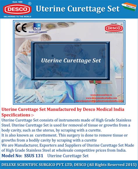 Uterine Curettage Set Manufacturers Exporters And Suppliers India