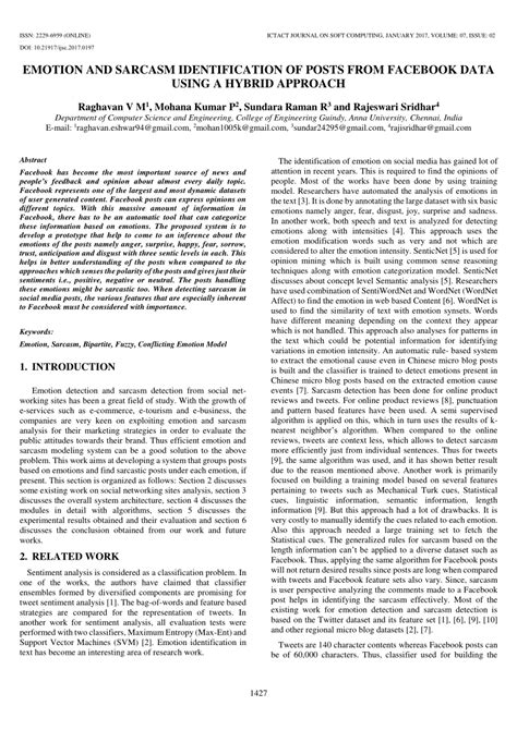 pdf emotion and sarcasm identification of posts from facebook data
