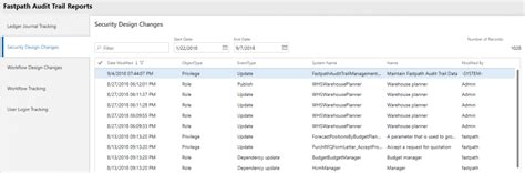 Error When Using Security Configuration Audit Trail In D365fo Pu18