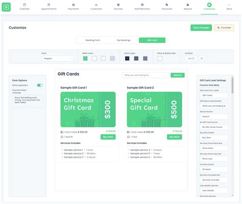 T Card Documentation Bookingpress