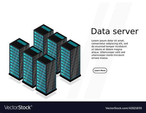 Mainframe Powered Server High Technology Concept Vector Image