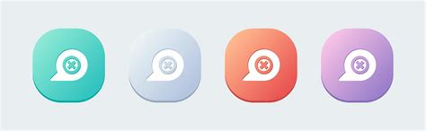 Failed Chat Solid Icon In Flat Design Style Message Signs Vector