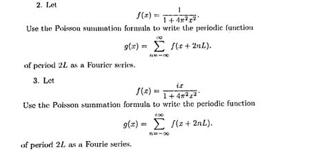 2 Let Fx14π2x21 Use The Poisson Summation