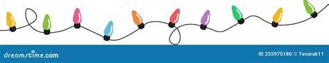 Christmas Lights String Isolated On White Background Vector Stock