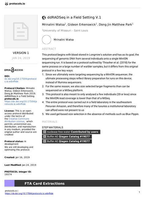 PDF DdRADSeq In A Field Setting V1