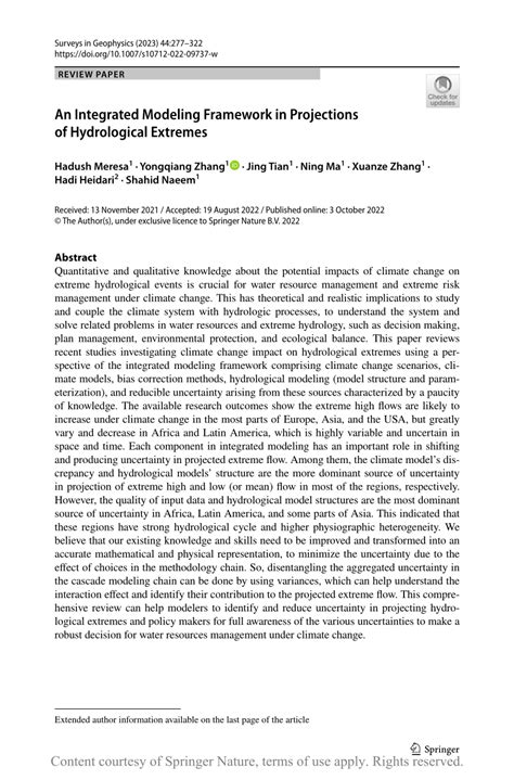 an integrated modeling framework in projections of hydrological