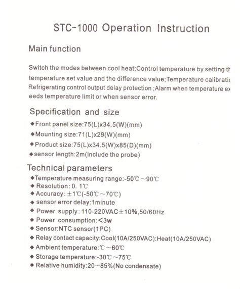 Stc 1000 Temperature Controller With 2x Relay For