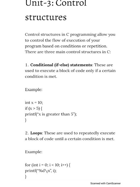 unit 3 control structure pdf