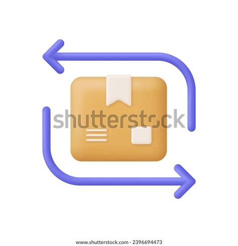 3d Return Parcel Sign Package Tracking Stock Vector Royalty Free