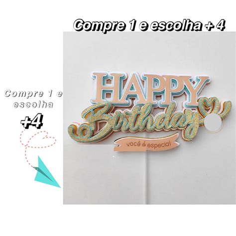 Arquivo De Corte Topo De Bolo Happy Birthday C Glifos Elo7