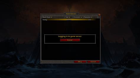 stock logging in to server game trinitycore wow 9 0 5 38134 help