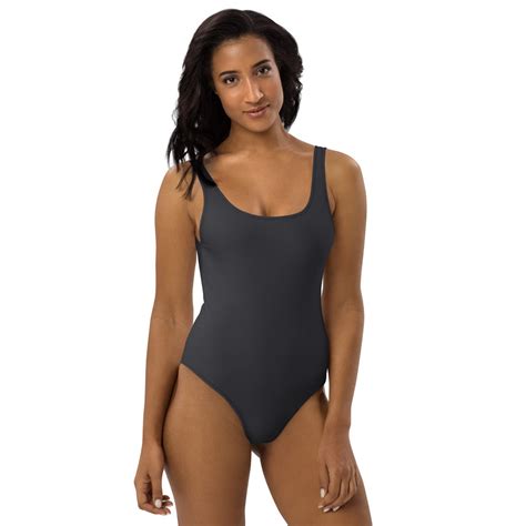 Charcoal Gray One Piece Swimsuit Fiercepulse