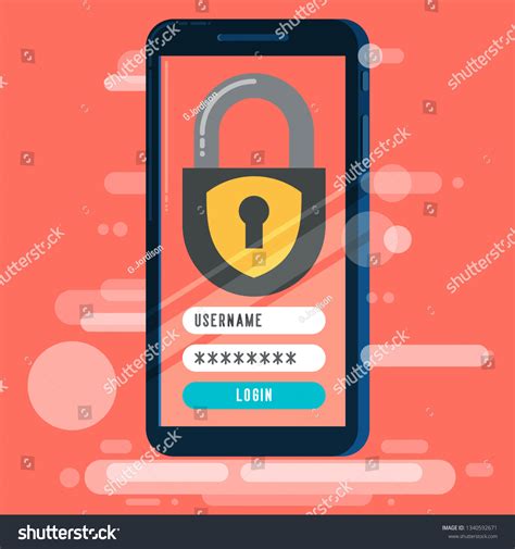 Mobile Phone Unlocked Notification Button Password Stock Vector Royalty Free 1340592671