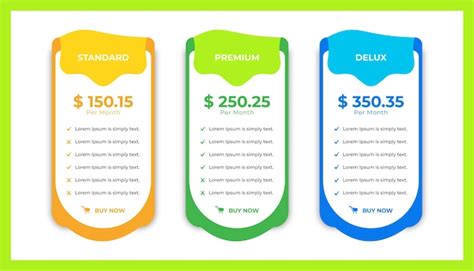 Premium Vector Unique Pricing Plan Chart Table And Price Tables Vector Design Template