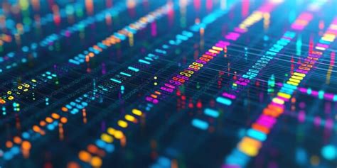 massive display of dna microarrays with colorful data points premium