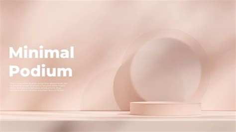 3d рендеринг шаблона макета минимальная сцена персиковый подиум в пейзаже с матовым стеклянным