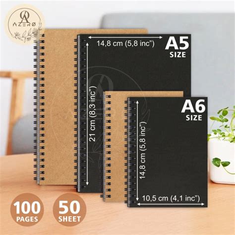 Jual Notebook Spiral A5 Jurnal Buku Catatan Spiral Notebook Brown Notes Book Garis Polos