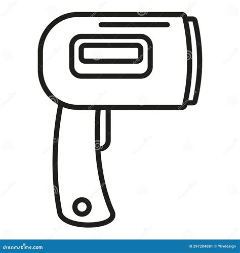 Gun Scan Device Icon Outline Vector Temperature Check Stock Vector