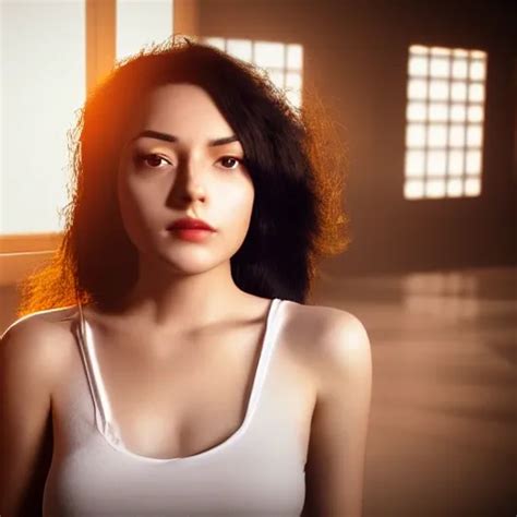 Prompt Young Woman Latina White Test Looking In Front Of The