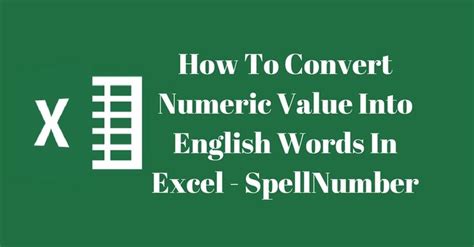 How To Convert Numeric Value Into English Words In Excel SpellNumber ExcelDataPro English