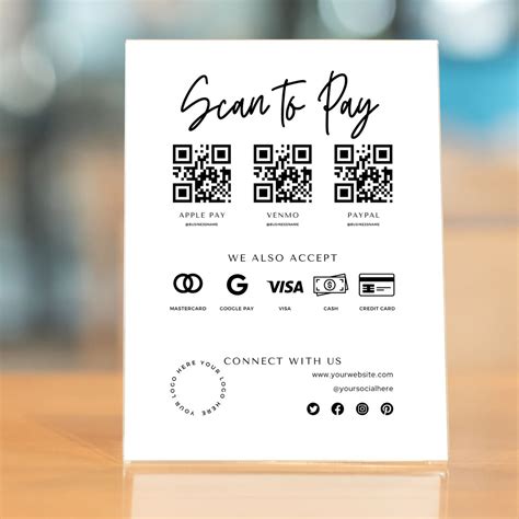 Qr Code Payment Method Sign Canva Scan To Pay Template Cash App