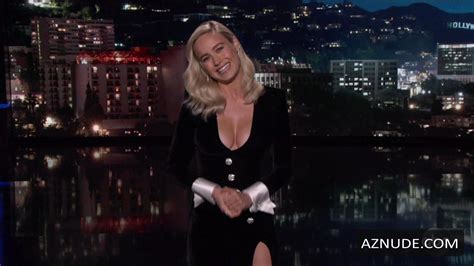 Brie Larson Shows Off Her Stunning Chest In Incredibly Low Cut Dress As She Fills In As Host On
