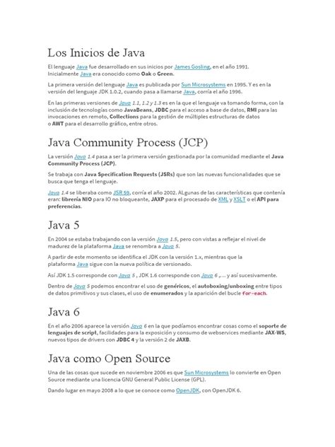 los inicios de java pdf java lenguaje de programación