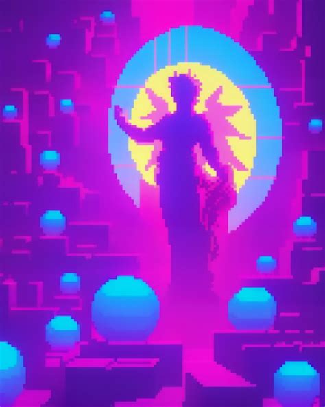 Premium AI Image Vaporwave Greek Methodology Pixel Art