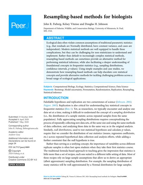 Pdf Resampling Based Methods For Biologists