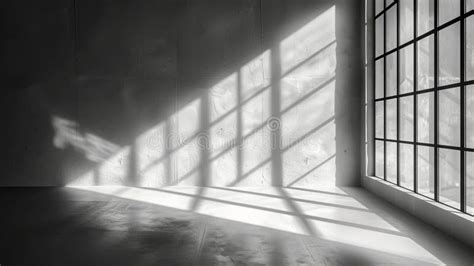 Strong Sunlight Casting Sharp Shadows Through A Large Window Onto The