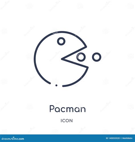 Linear Pacman Icon From Entertainment And Arcade Outline Collection Thin Line Pacman Vector