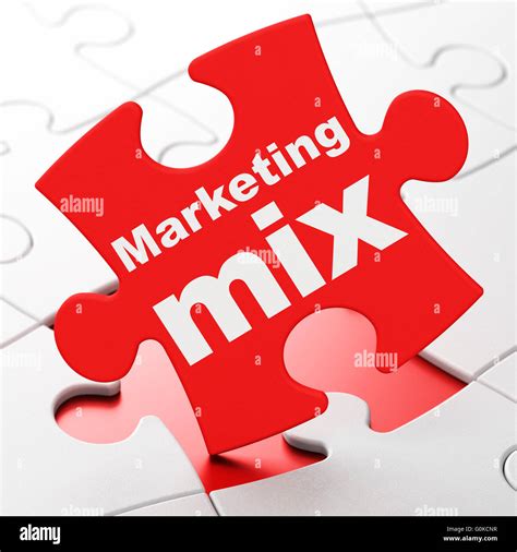 Advertising Concept Marketing Mix On Puzzle Background Stock Photo Alamy