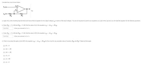Solved Consider The Circuit Shown Below RB RF A Apply KCL At Chegg