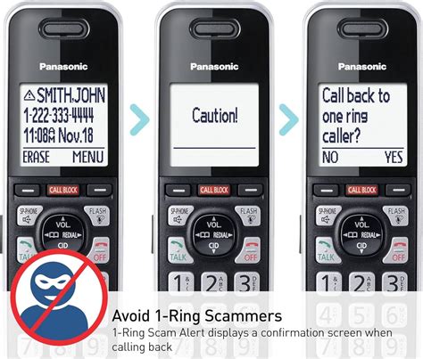 Panasonic Cordless Phone With Advanced Call Block Link2Cell Bluetooth One Ring Scam Alert And 2