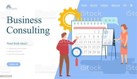 비즈니스 컨설팅 관리 및 최적화를위한 웹 사이트 사람들은 워크플로 조직과 함께 일합니다 3차원 형태에 대한 스톡 벡터 아트 및 기타 이미지 Istock