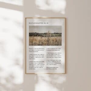Christian Wall Art Ecclesiastes 3 1 8 Modern Scripture Decor Vintage