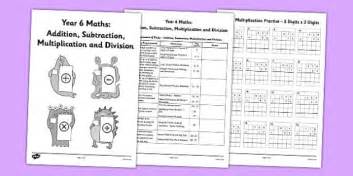 Year Addition Subtraction Multiplication And Division
