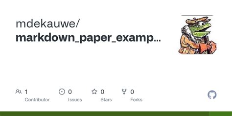 Github Mdekauwemarkdownpaperexample