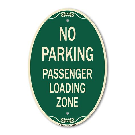 Signmission Designer Oval Series Sign No Parking Passenger Loading