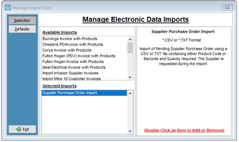 Import Export Module Infusion Business Software