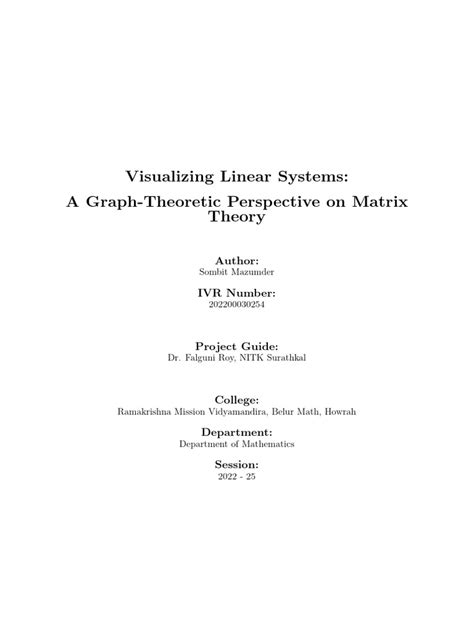 Visualising Linear Systems Pdf Matrix Mathematics Determinant
