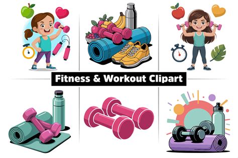 Fitness And Workout Clipart Illustration Graphic By Aht Studio · Creative