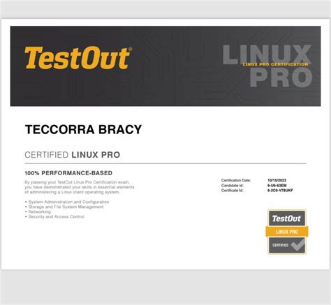 teccorra bracy on linkedin linuxpro testout