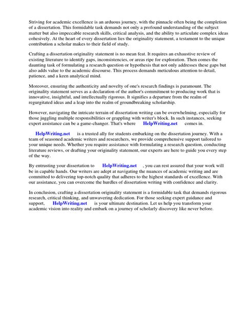 Dissertation Originality Statement Pdf Thesis Doctor Of Philosophy