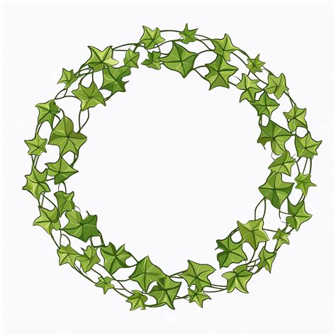 Premium Ai Image Beautiful Ivy Leaves Forming A Circular Border Watercolor Clipart Illustration