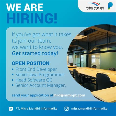 pt mitra mandiri informatika on linkedin hiring jobvacancies mitramandiriinformatika