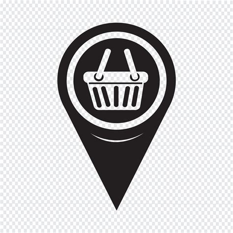 Map Pointer Shopping Basket Icon 645162 Vector Art At Vecteezy