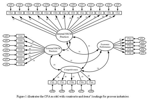 Illustrates The Cfa Model With Constructs And Items Loadings For