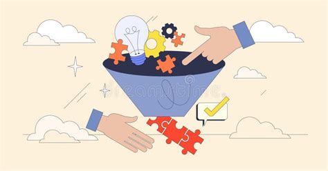 The Bottleneck Effect In Problem Solving Is Depicted With Hands Stock